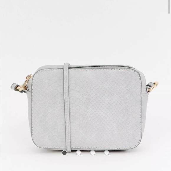 ASOS | Bags | Asos Snake Effect Crossbody Purse Light Grey | Poshmark